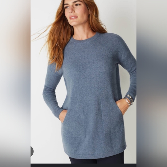 J. Jill | Sweaters | Jjill Cashmere Relaxed Tunic Sweater In Stoneblue ...